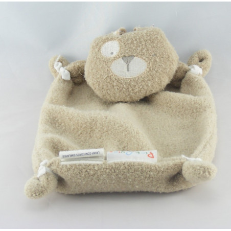 doudou plat ours lapin beige PICK OUIC