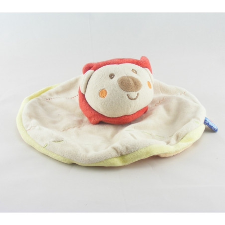 doudou plat lion beige rouge Doumou SUCRE D'ORGE