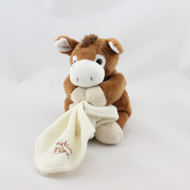 Doudou cheval marron mouchoir BABY NAT