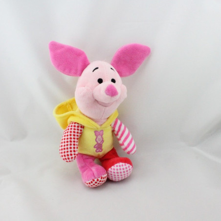 Doudou Porcinet rose jaune rouge pois DISNEY NICOTOY