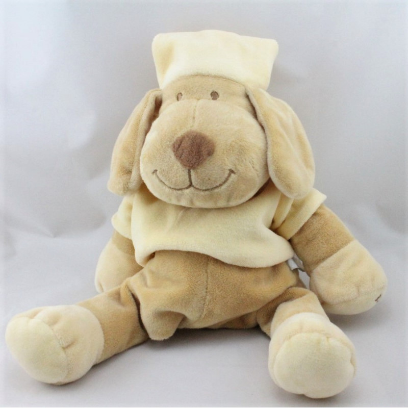 Doudou chien beige jaune BABIAGE