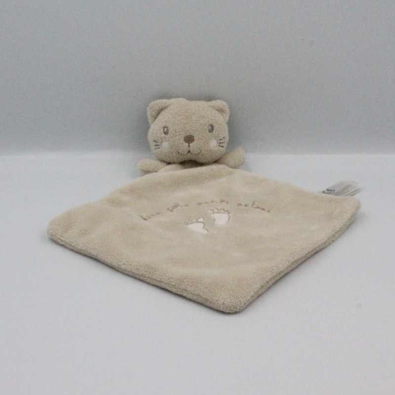 Doudou plat ours beige Mes Jolis Petits Petons NICOTOY