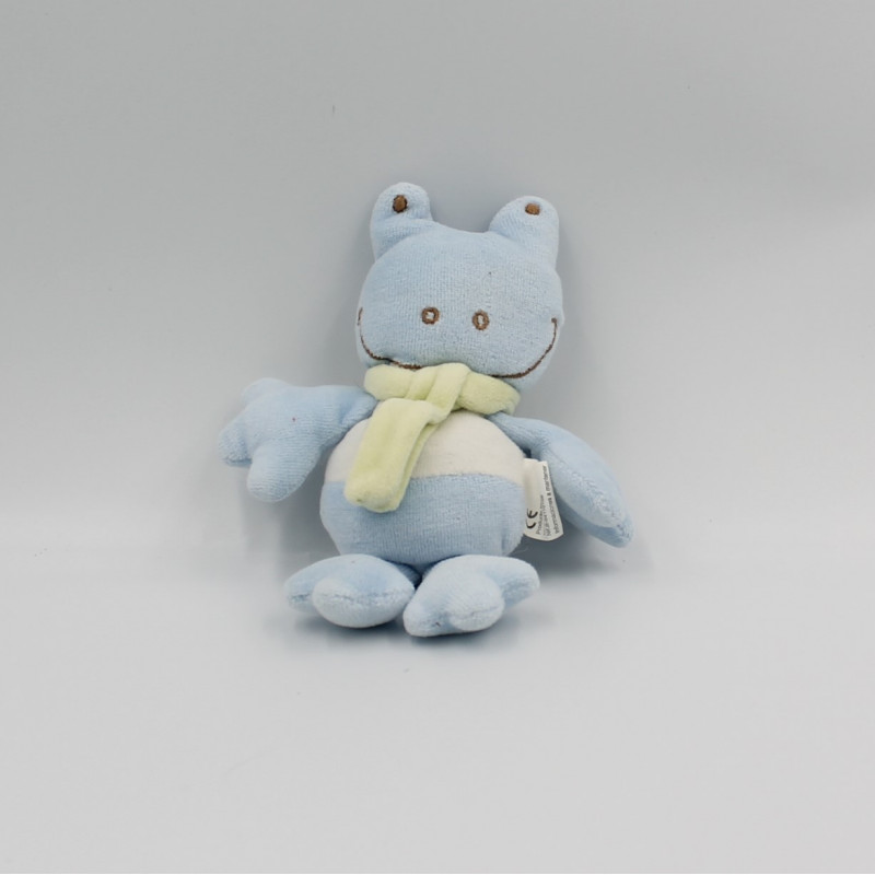 Doudou grenouille bleu blanc vert VICDAM TEDDY LU