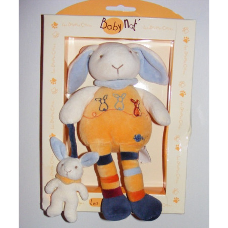 doudou lapin avec bébé les doudous calins BABY NAT
