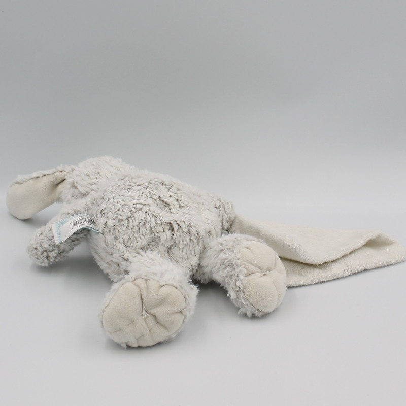 Doudou lapin beige blanc mouchoir Malow Baby nat