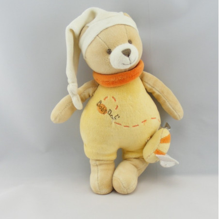 Doudou musical ours jaune avec abeille BABY NAT