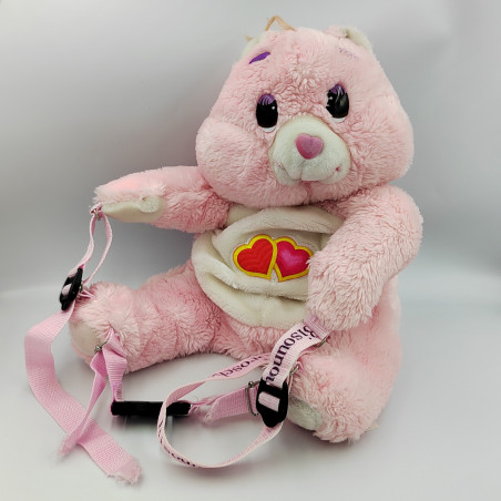Peluche sac à dos Bisounours ours rose coeur Groschéri CARE BEARS