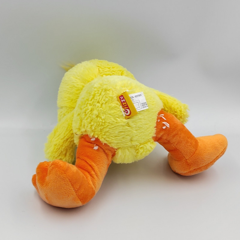 Doudou poussin canard jaune yeux brillant FIZZY
