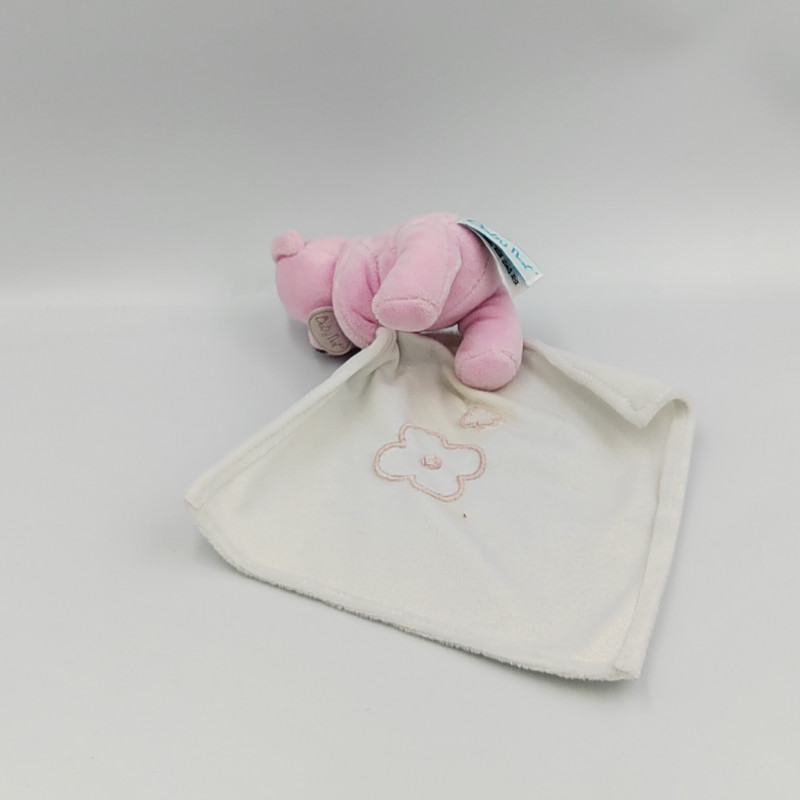 Doudou ours rose mouchoir fleurs Baby nat