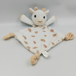 Doudou plat vache blanche taches beige DREAMBEE