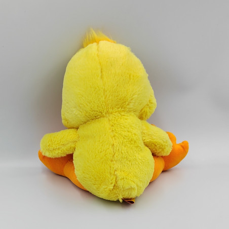 Doudou poussin canard jaune yeux brillant FIZZY