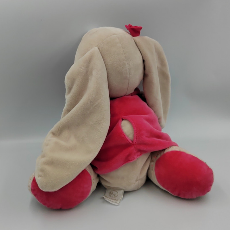 Grand doudou lapin rose beige blanc Anna et Pili NOUKIE'S