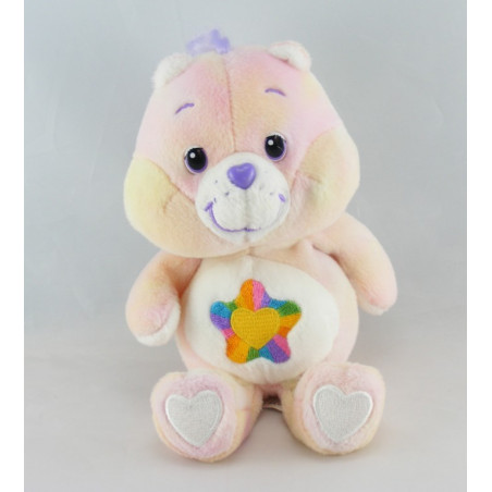 Peluche Bisounours rose jaune Grostendre étoileCARE BEARS